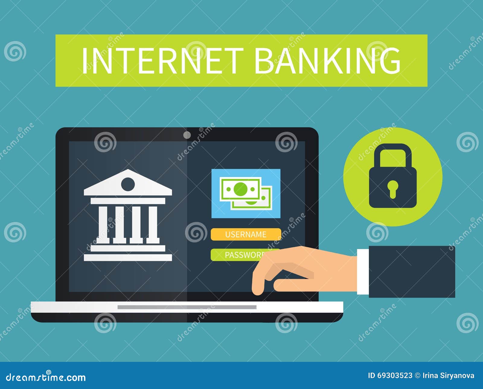 Internet Banking, Online Transaction. Stock Vector - Illustration of ...