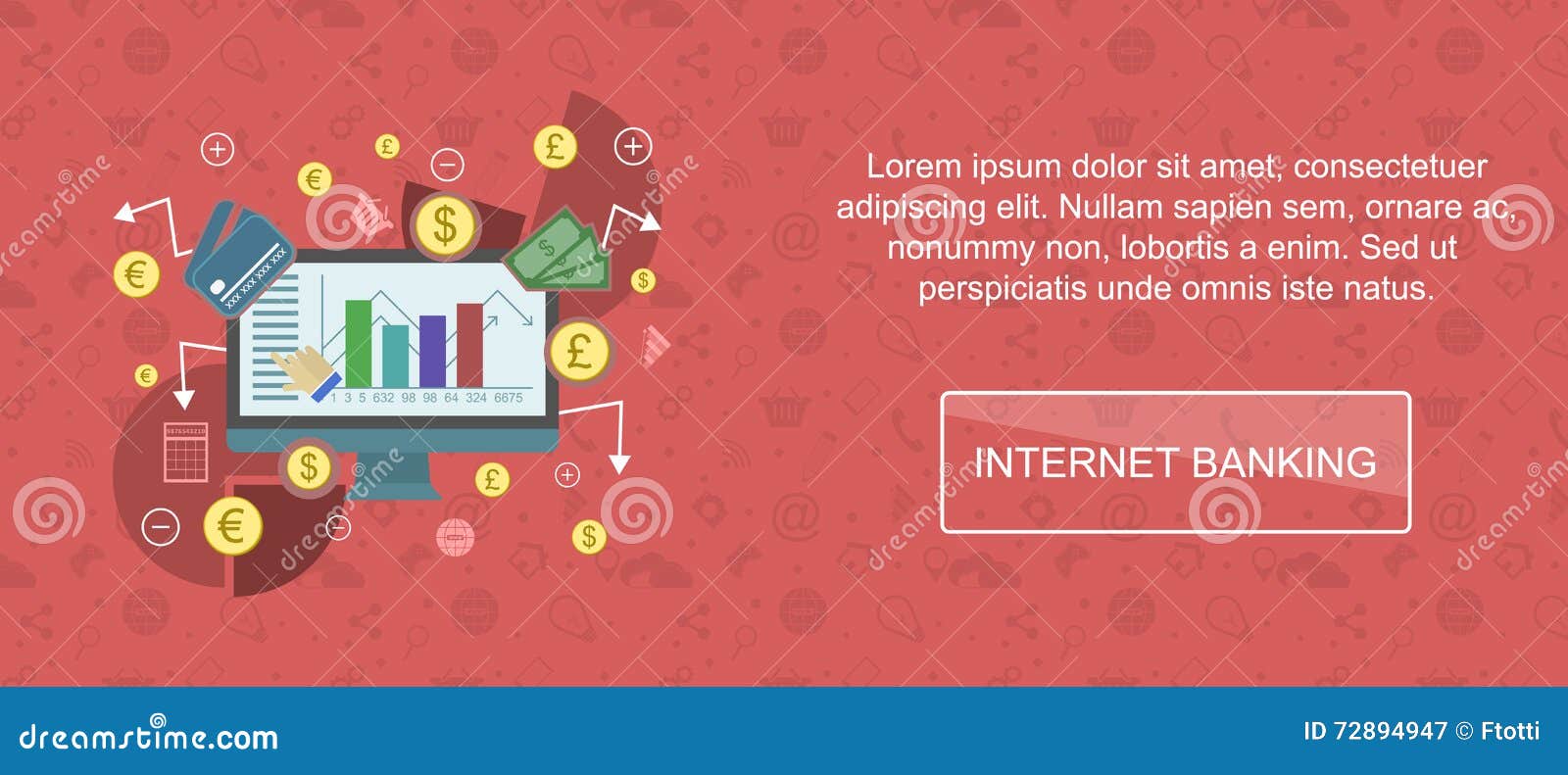 Internet Banking Website Banner. Stock Vector - Illustration of ...