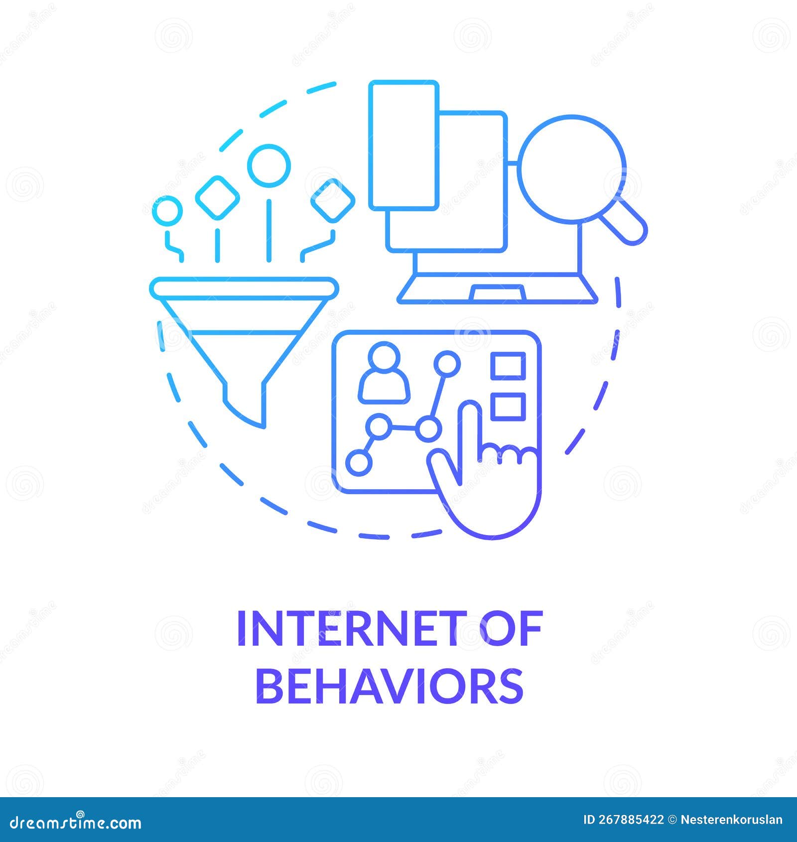 Internet of Behaviors Blue Gradient Concept Icon Stock Vector ...