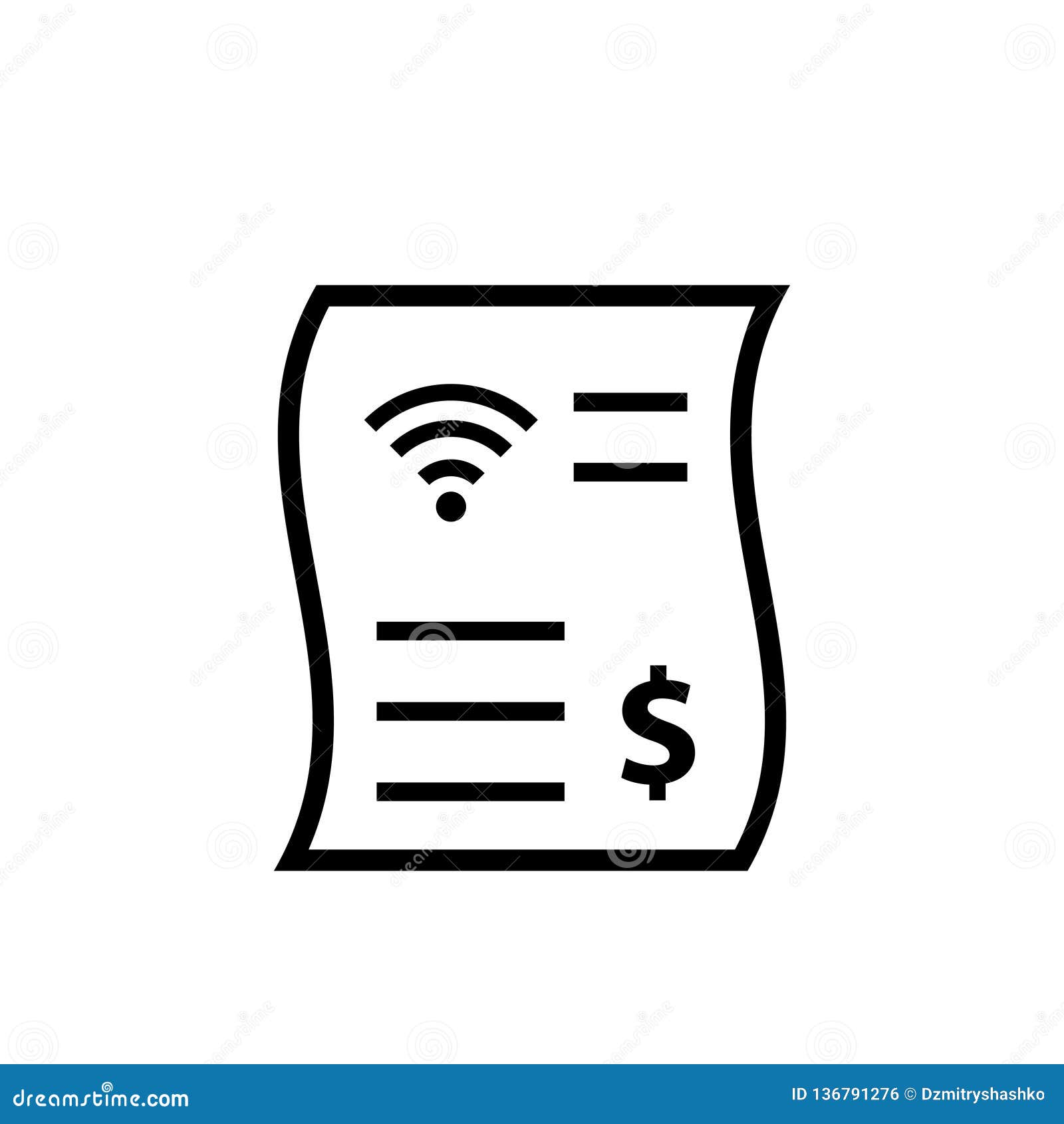 Internet bill invoice icon stock vector. Illustration of black - 136791276
