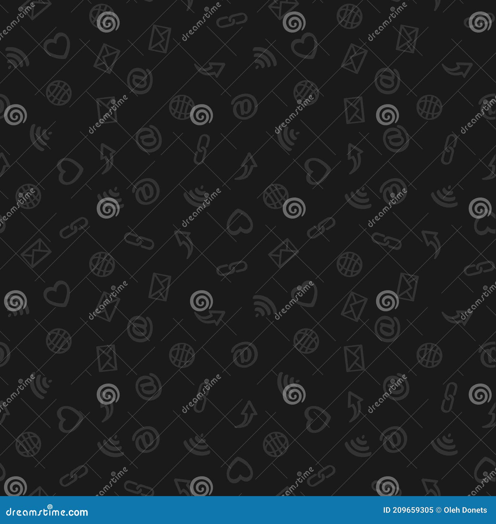 Internet Black Seamless Vector Pattern. Stock Vector - Illustration of ...