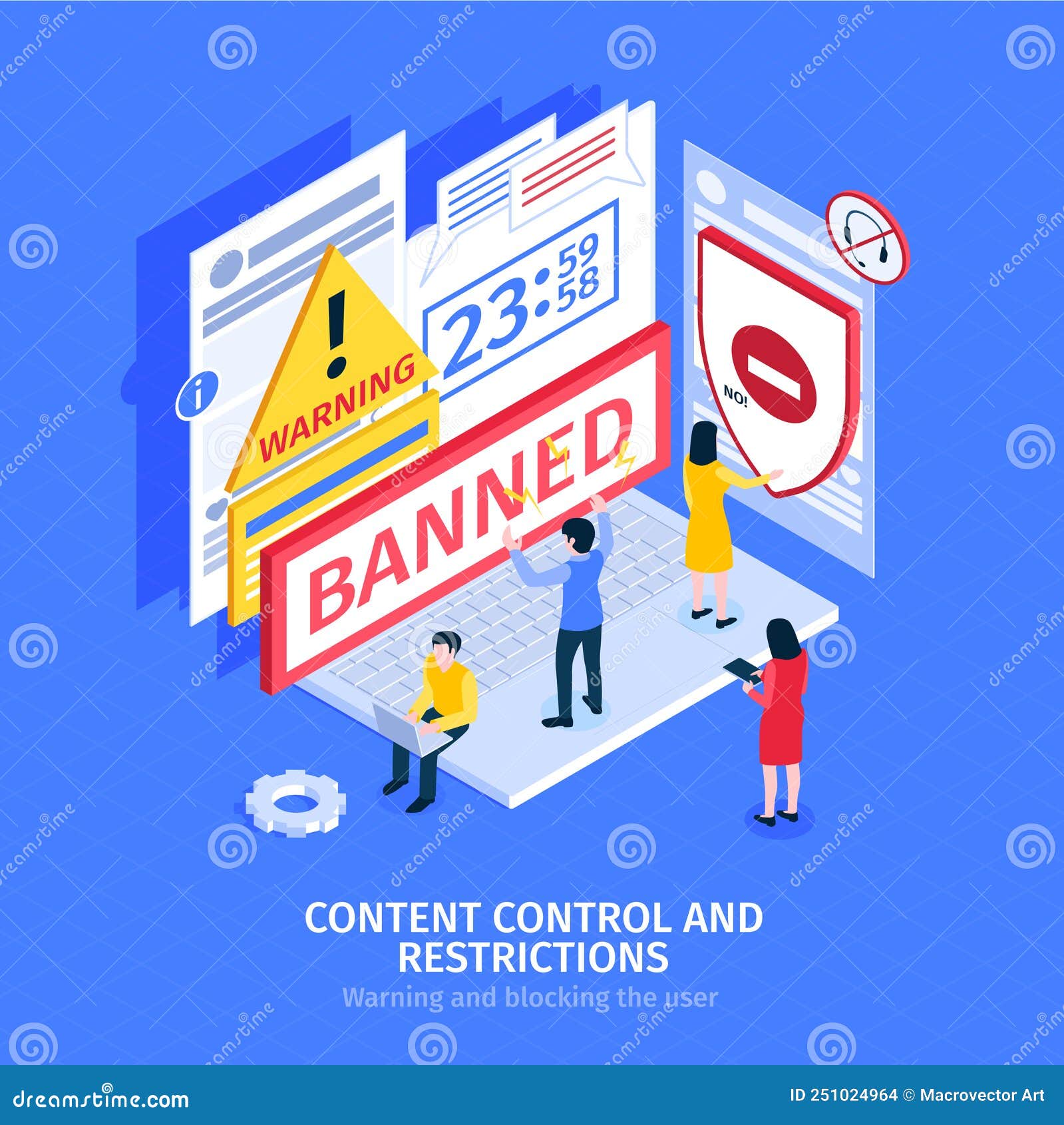 Internet Blocking Flowchart Cartoon Vector | CartoonDealer.com #187609081