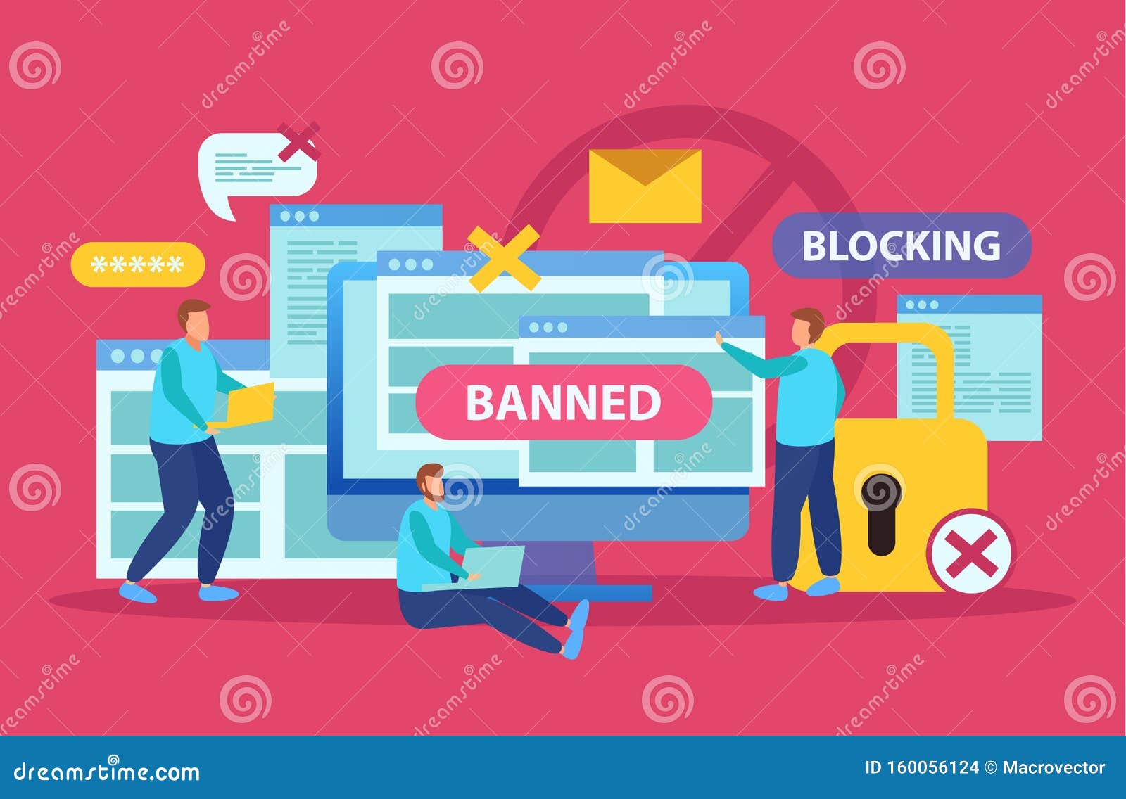 Internet Blocking Flowchart Cartoon Vector | CartoonDealer.com #187609081