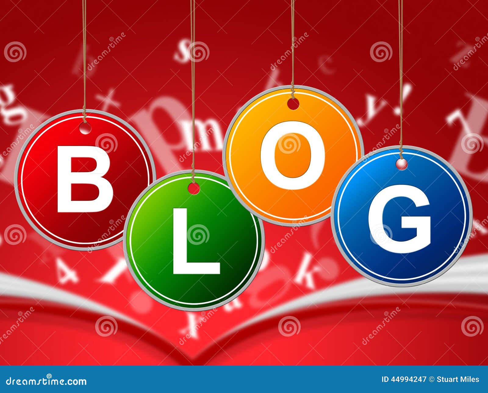 Internet Blog Means World Wide Web and Websites Stock Illustration ...