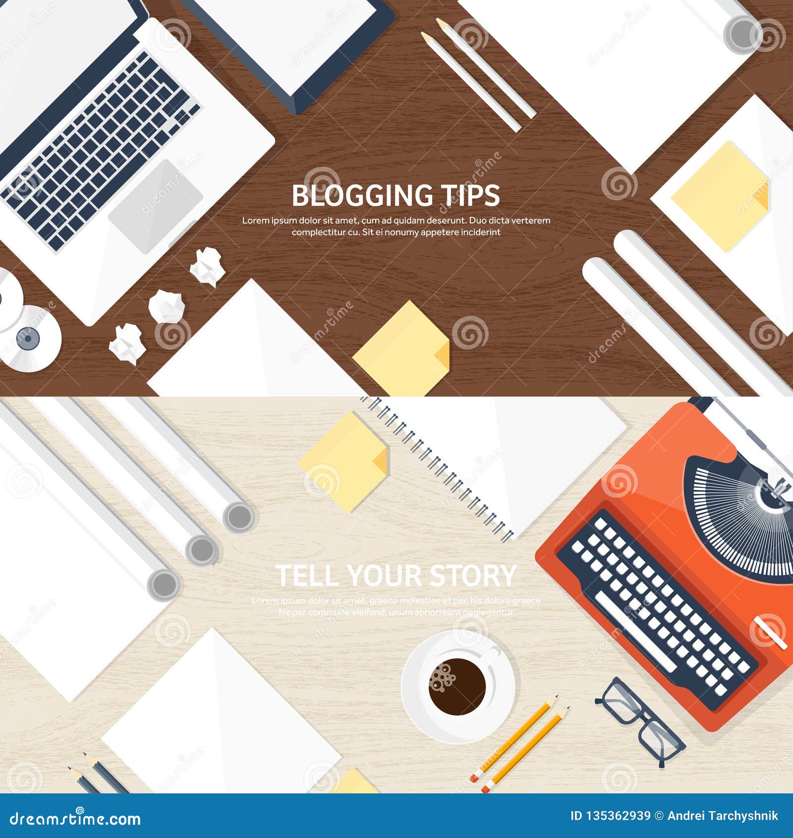 Internet Blogging Vector Illustration. Web Blog. Story with Author ...