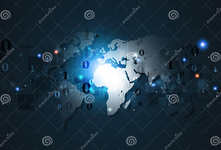 Internet blue background stock illustration. Illustration of coding ...