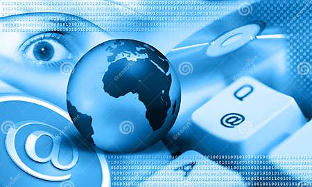 Internet - blue earth stock photo. Image of orange, keyboard - 12393794