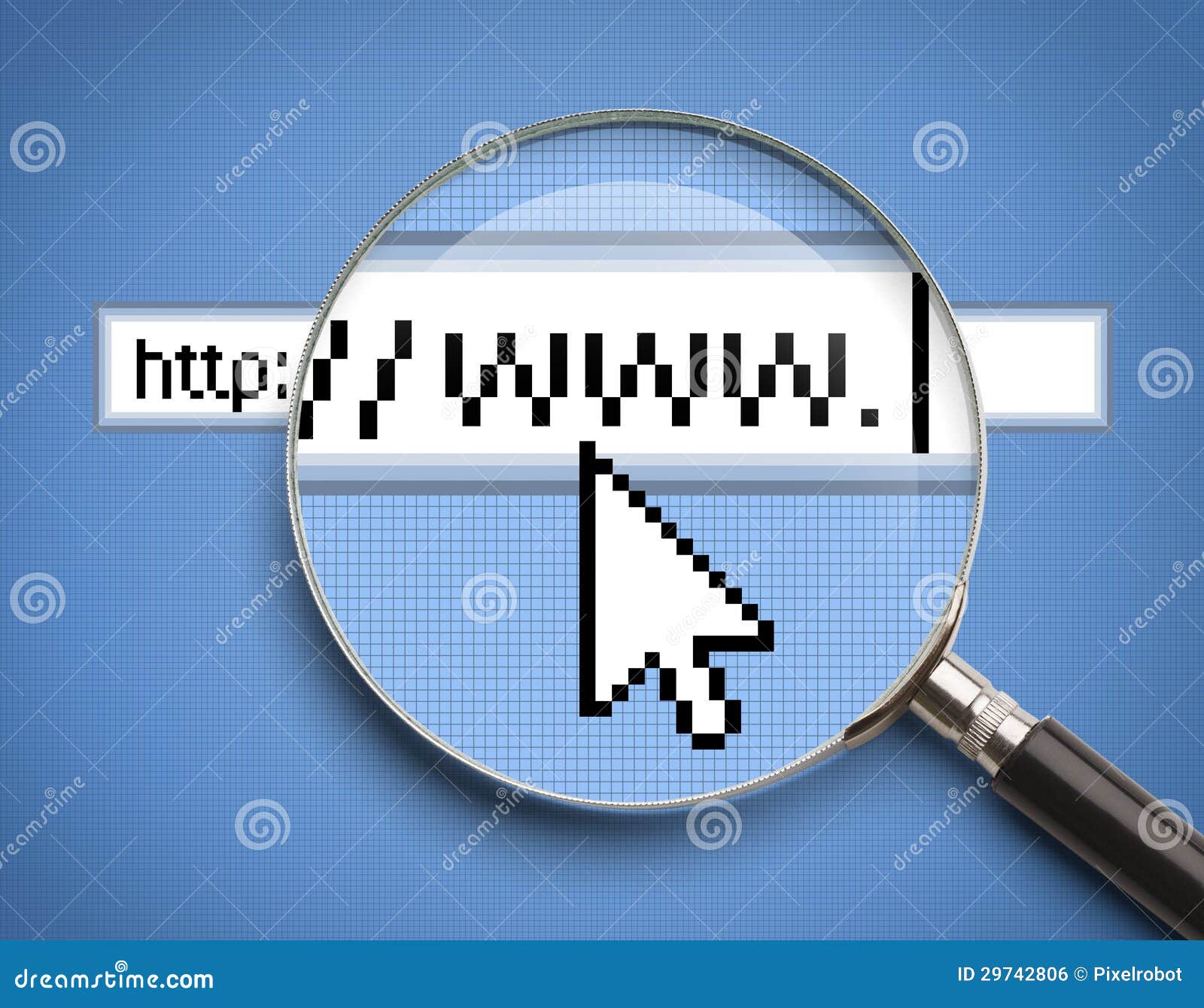 WWW Search Magnifying Glass Stock Illustration - Illustration of ...