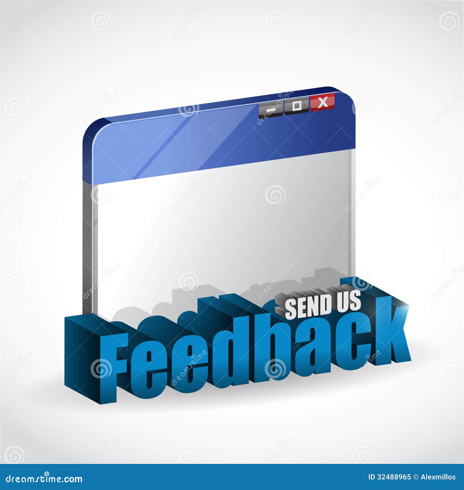 Internet Browser Feedback 3d Blue Sign Stock Illustration ...