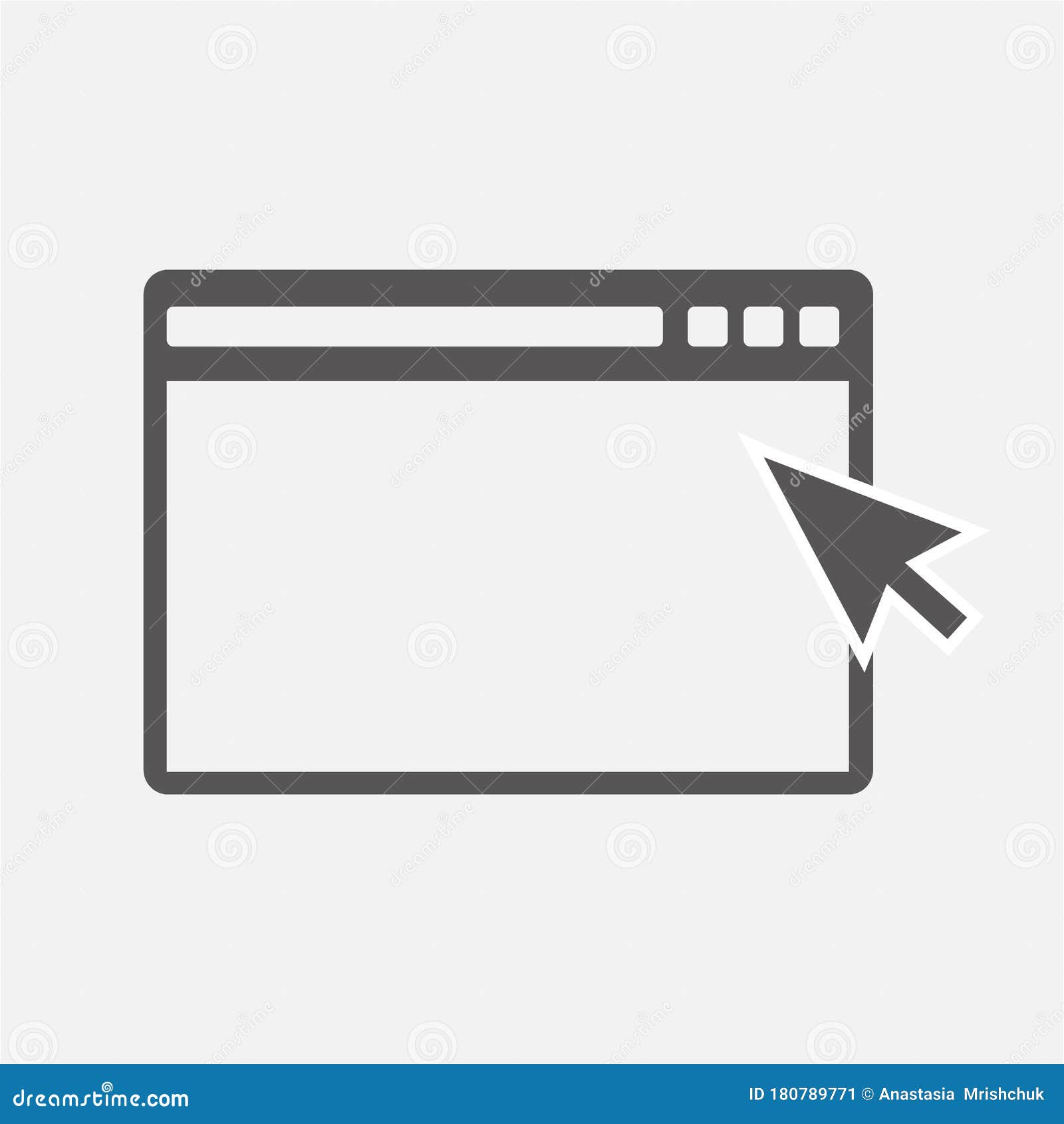 Internet Browser Icon. Flat. Black and White. Vector Illustration Stock ...