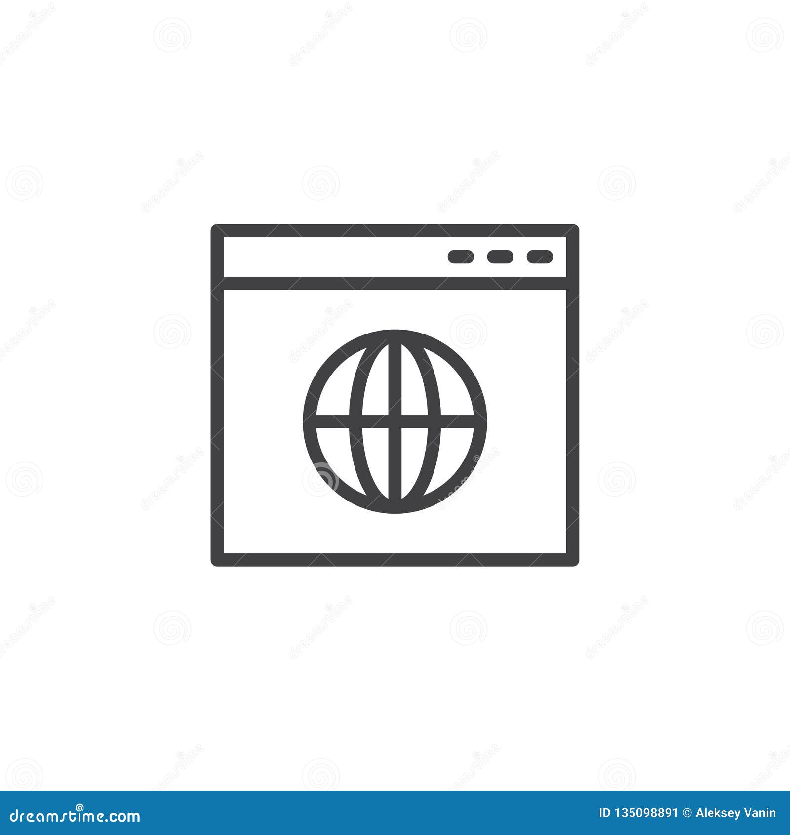 Internet Browser Web Page Outline Icon Stock Vector - Illustration of ...