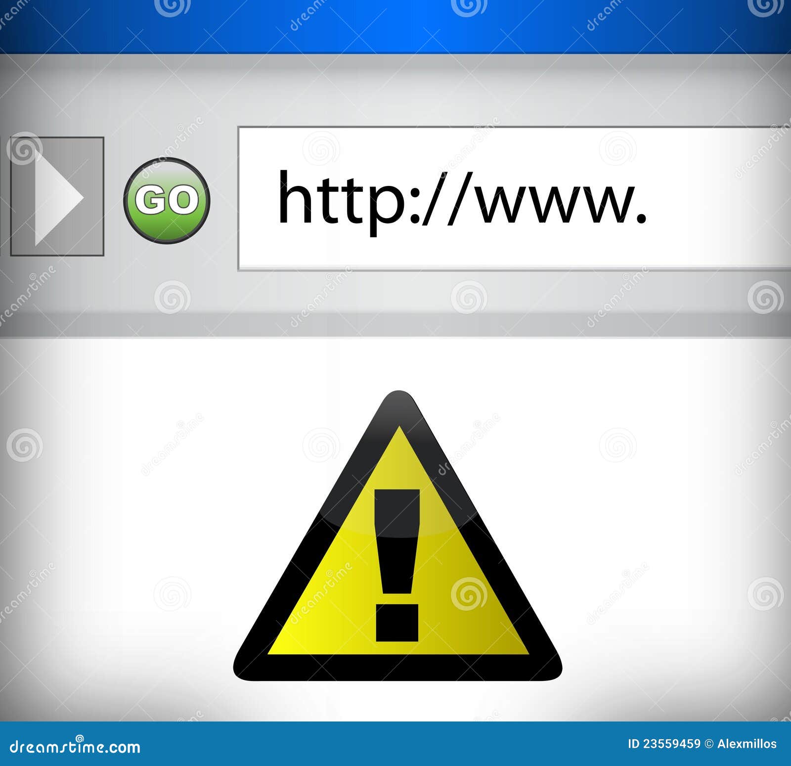 Internet Browser with Yellow Warning Stock Vector - Illustration of ...