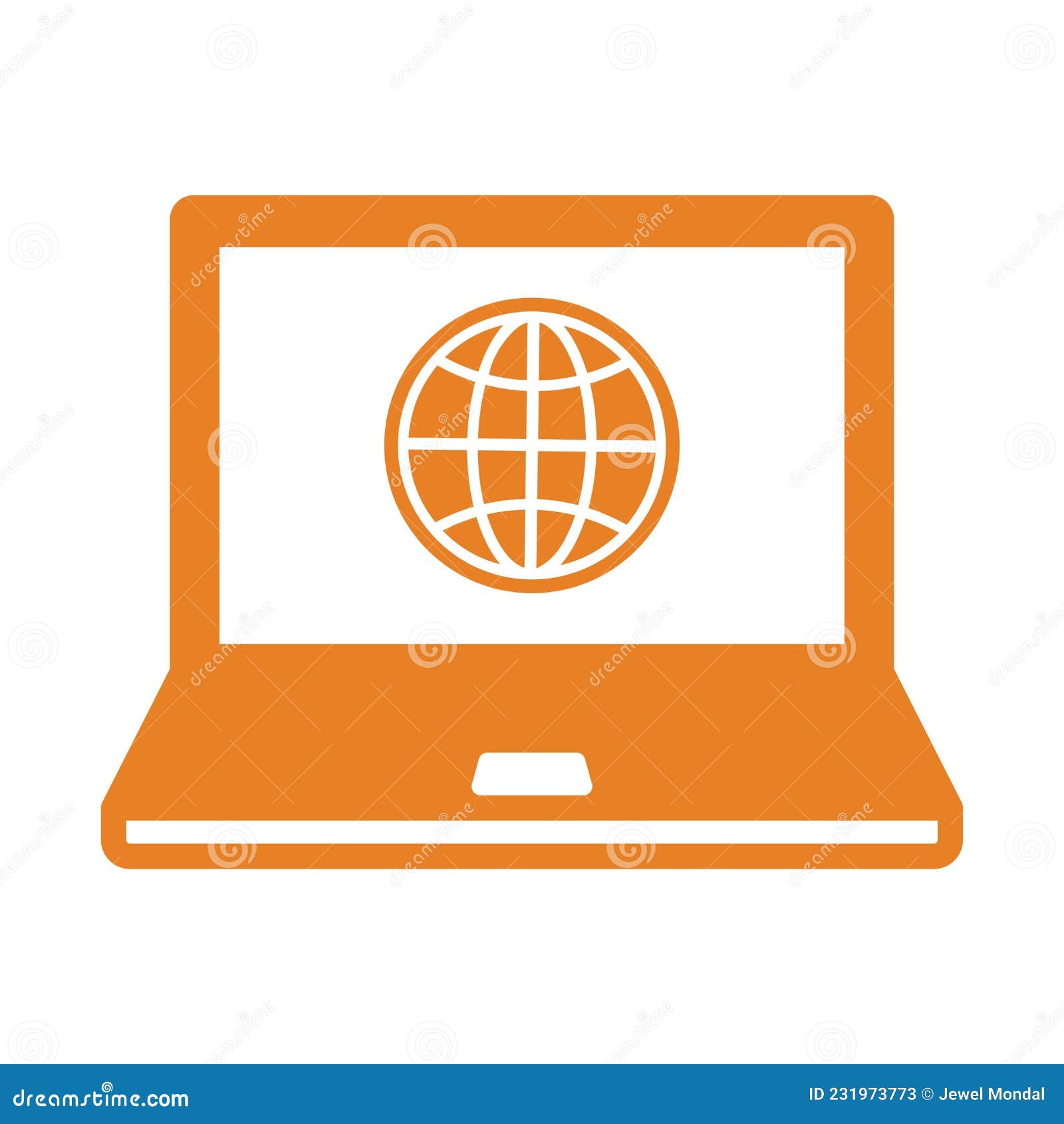 Internet, Browsing Icon. Orange Vector Design Stock Illustration ...