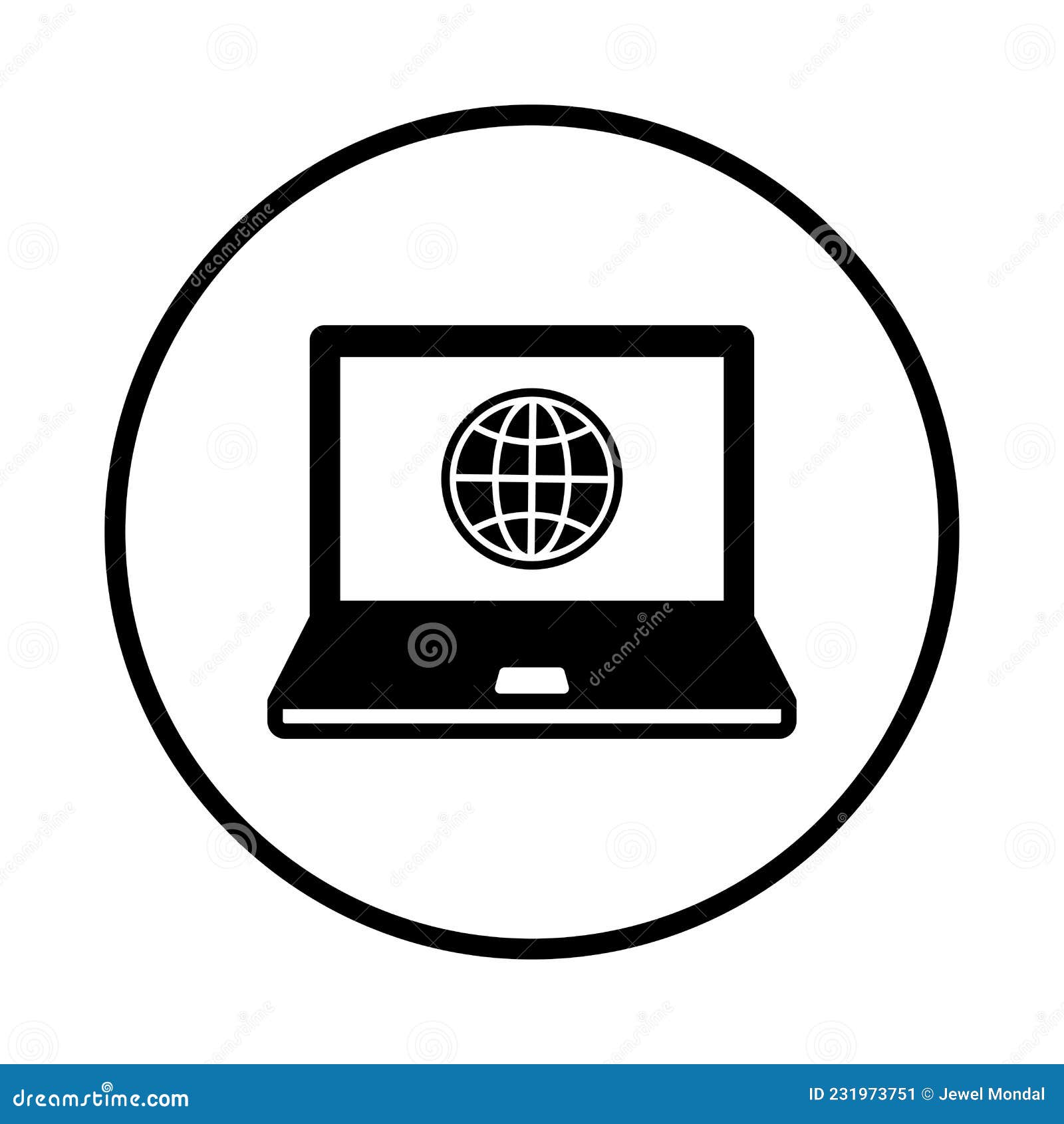 Internet, Browsing Icon. Rounded Black Vector Design Stock Illustration ...