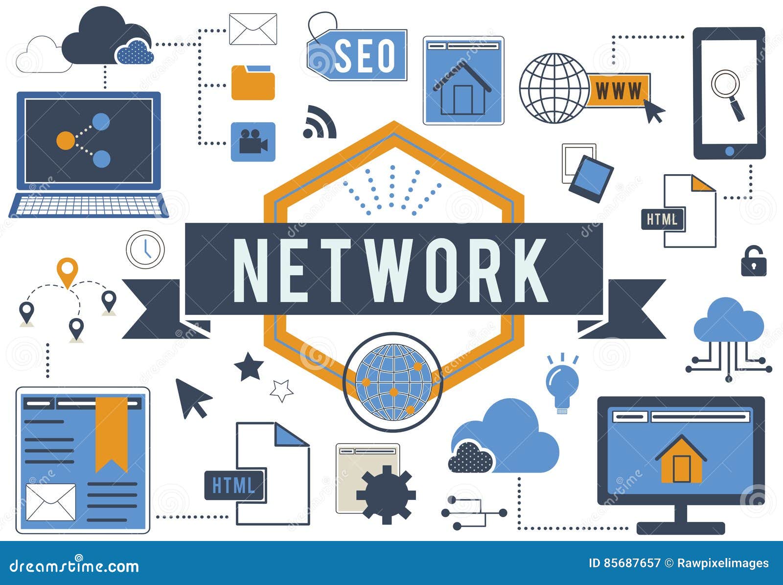 Internet Browsing Networking Matrix Concept Stock Illustration ...