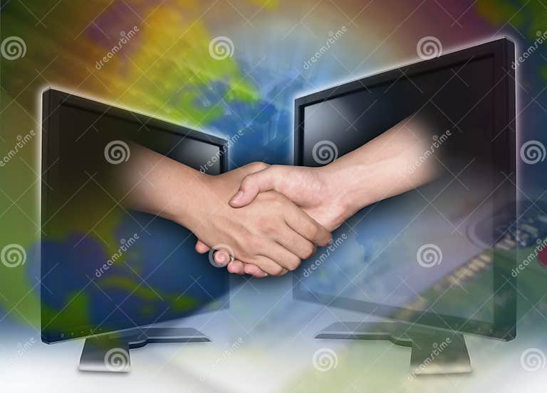 Internet Business with Hands Shaking Stock Image - Image of handshake ...