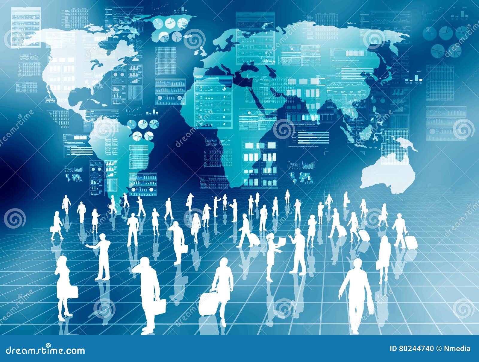 A Virtual World Map With Interconnected Nodes Each Representing A ...