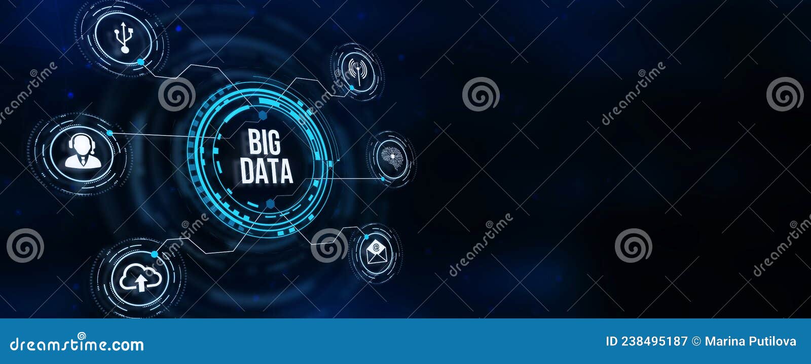 Internet, Business, Technology and Network Concept. Big Data Internet Information Stock ...