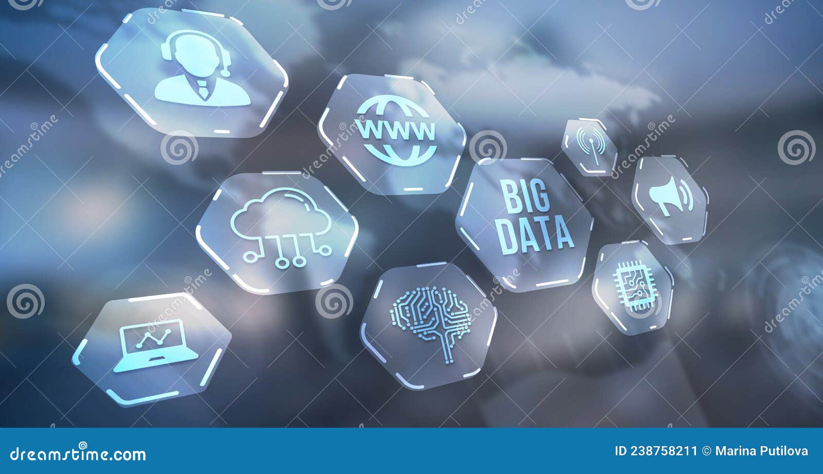 Internet, Business, Technology and Network Concept. Big Data Internet Information Stock ...