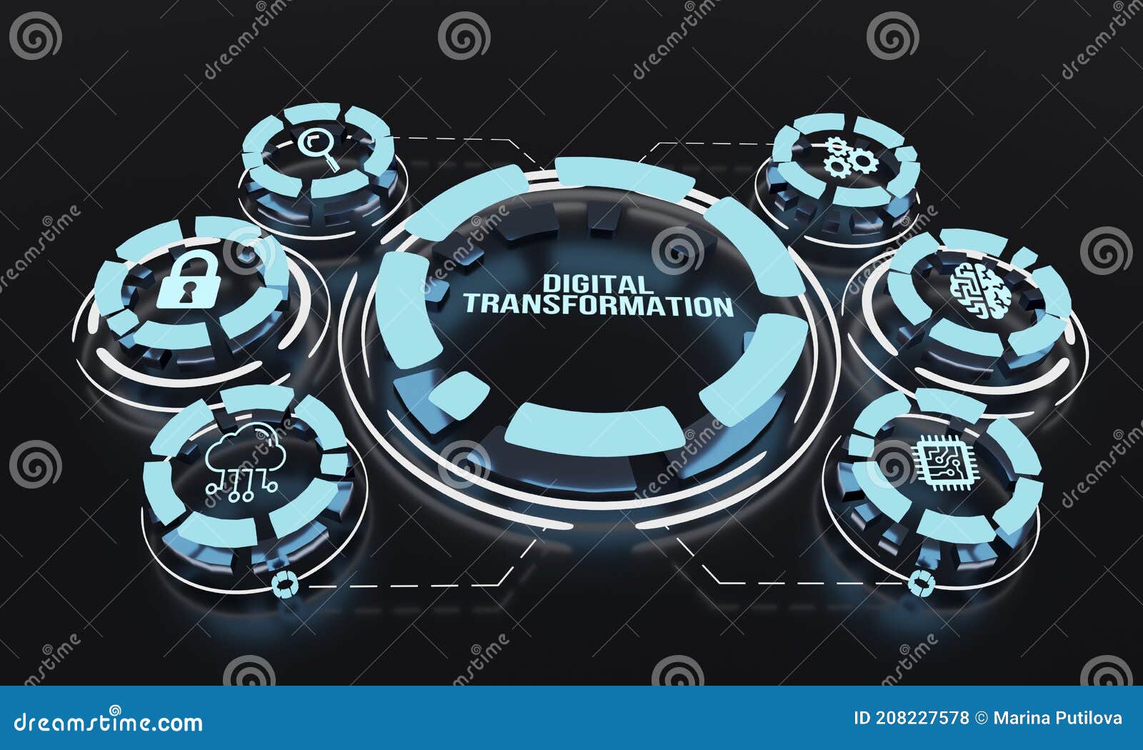 Business Digitization - Digital Transformation Concept. Flat Design ...