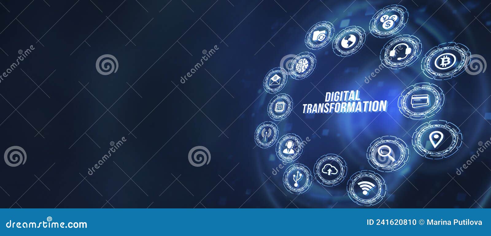 Business Digitization - Digital Transformation Concept. Flat Design ...