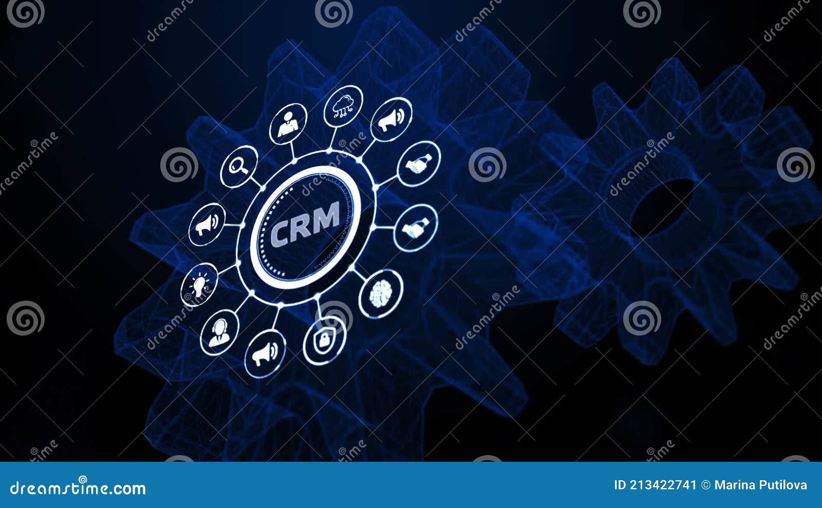 Internet, Business, Technology and Network Concept.CRM Customer ...