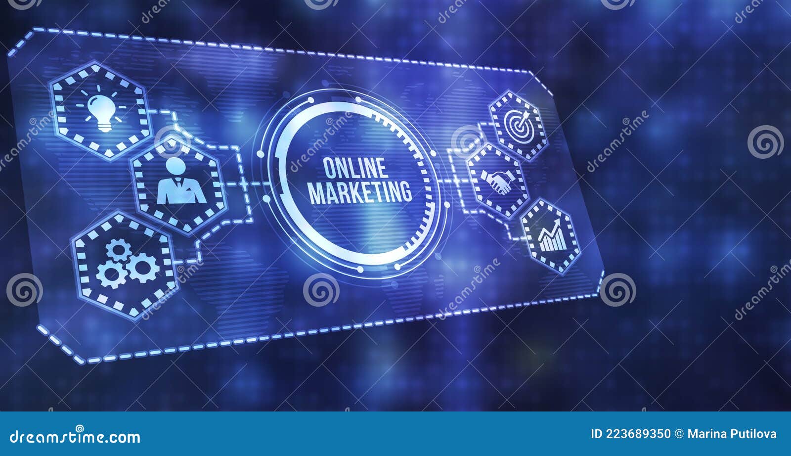 Internet, Business, Technology and Network Concept. Digital Marketing ...