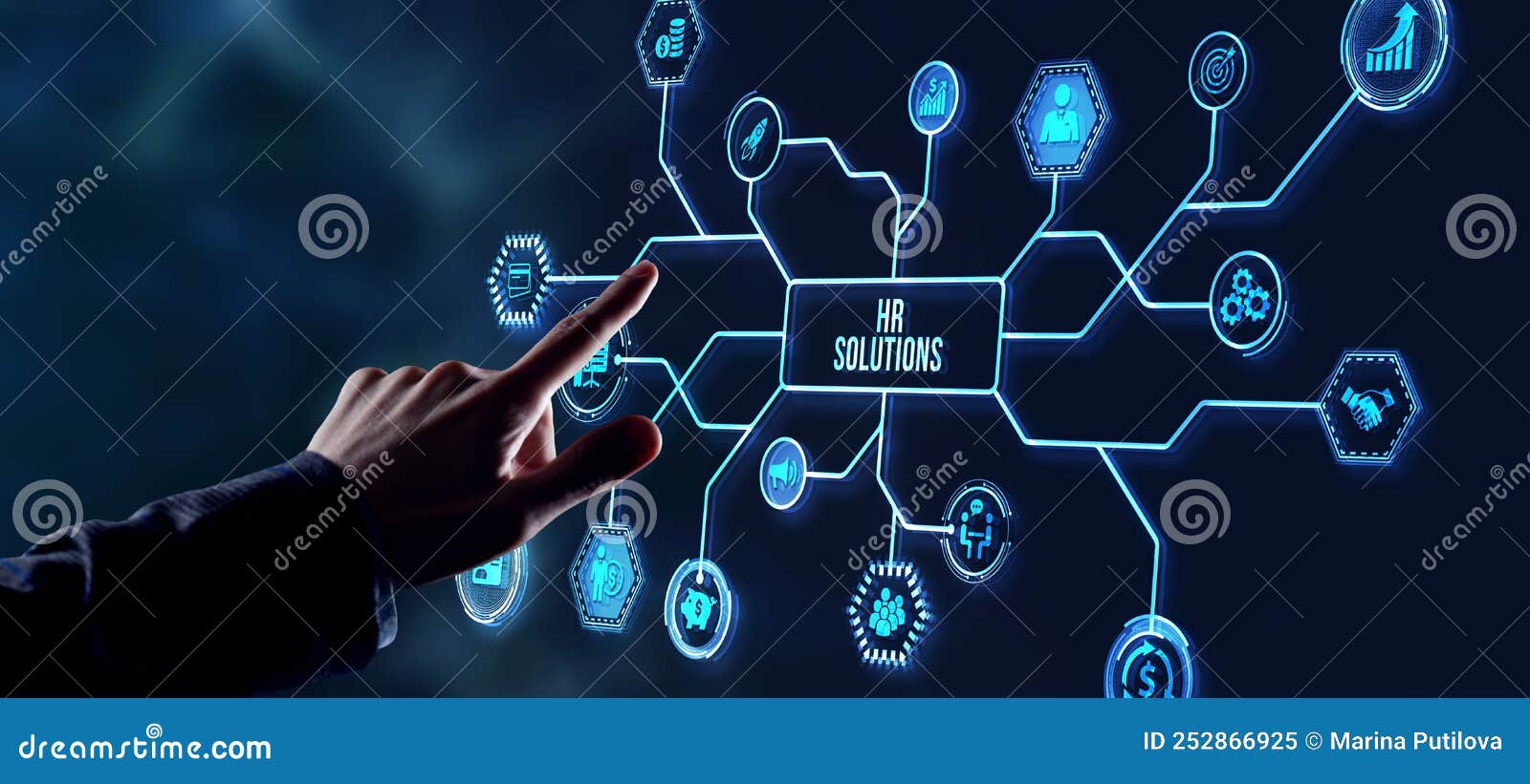 Internet, Business, Technology and Network Concept. Hr Solutions Stock ...