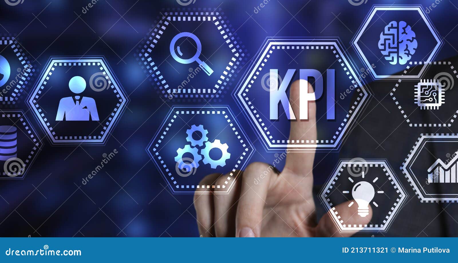 Internet, Business, Technology and Network Concept. KPI Key Performance ...