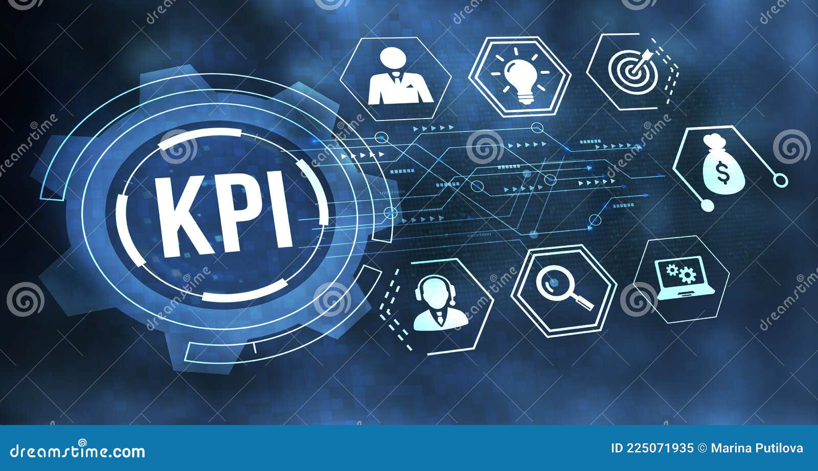 Internet, Business, Technology and Network Concept. KPI Key Performance ...