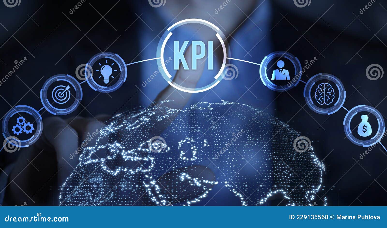 Internet, Business, Technology and Network Concept. KPI Key Performance ...