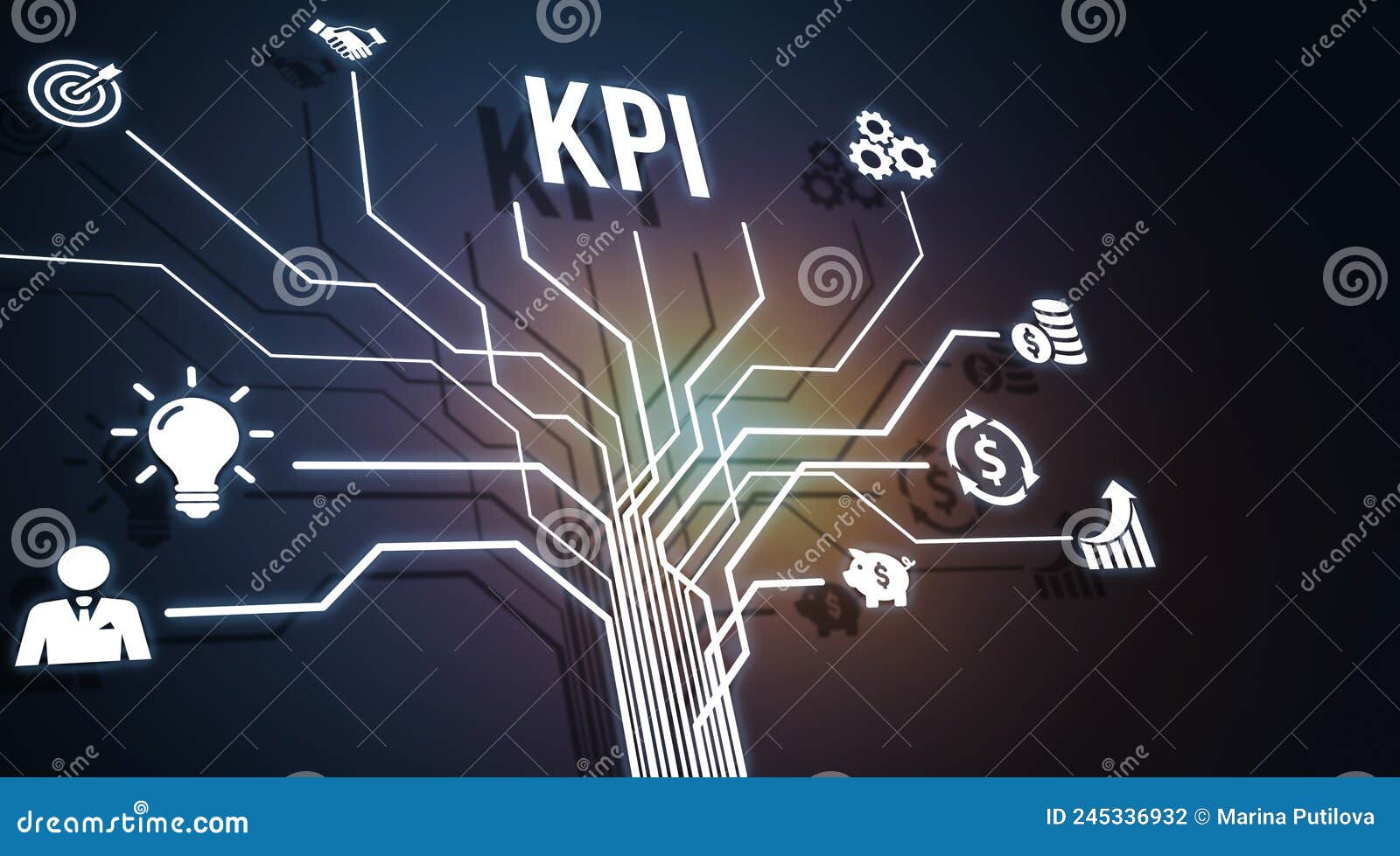 Internet, Business, Technology and Network Concept. KPI Key Performance ...
