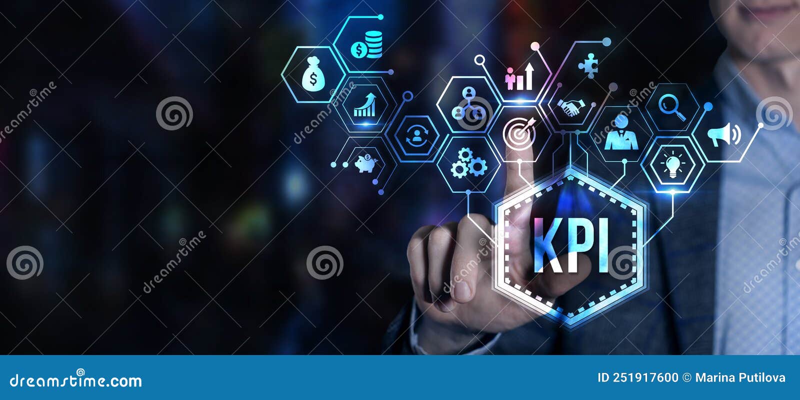 Internet, Business, Technology and Network Concept. KPI Key Performance ...