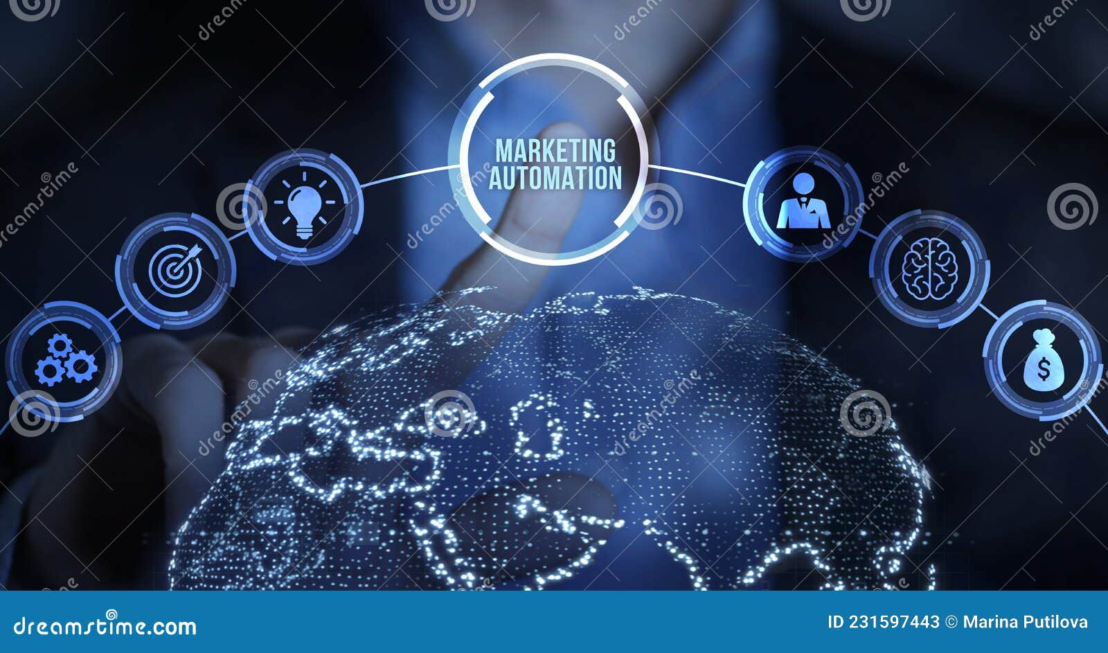 Internet, Business, Technology and Network Concept. Planning Marketing ...