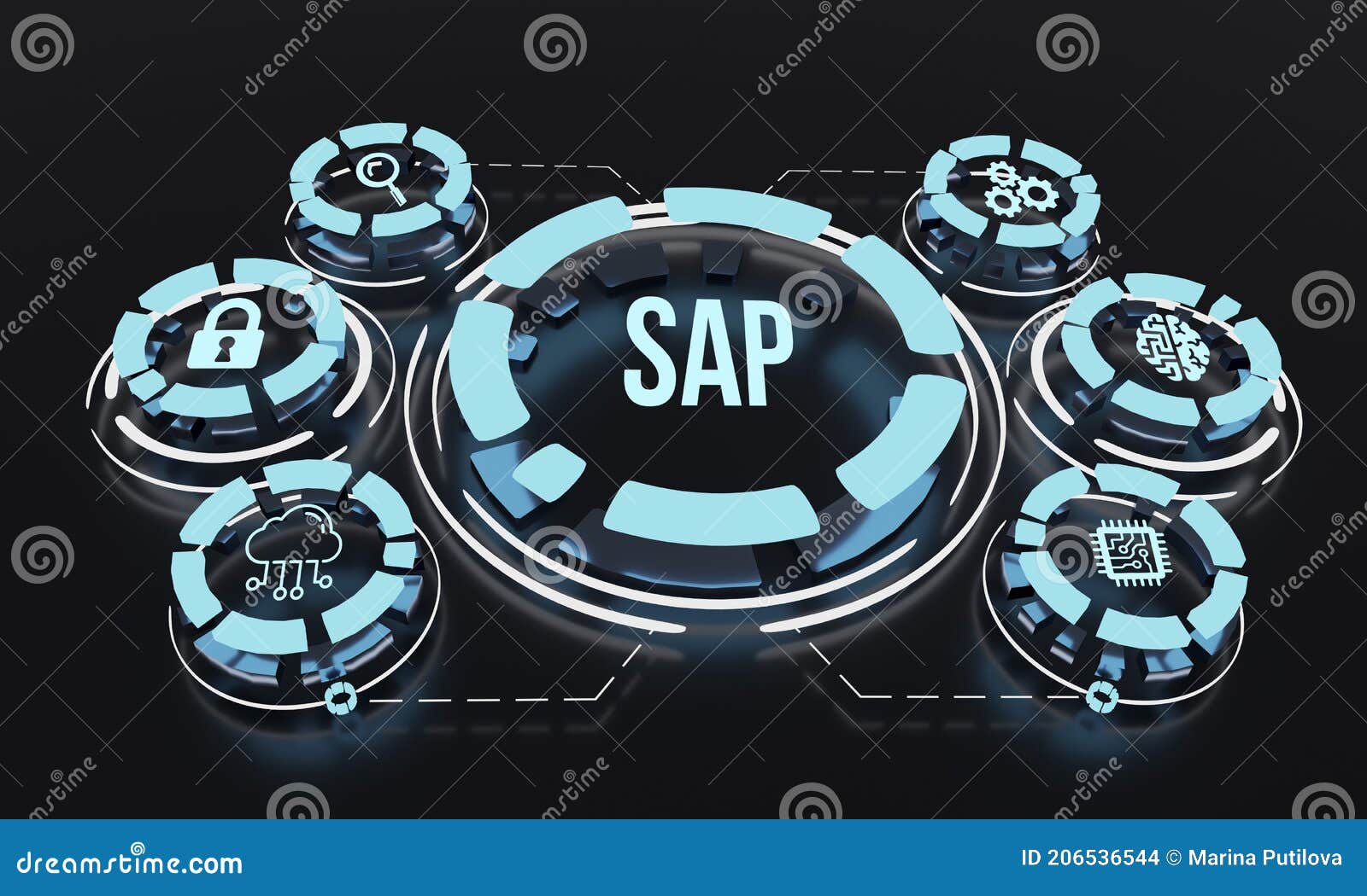 Internet, Business, Technology and Network Concept. SAP System Software ...