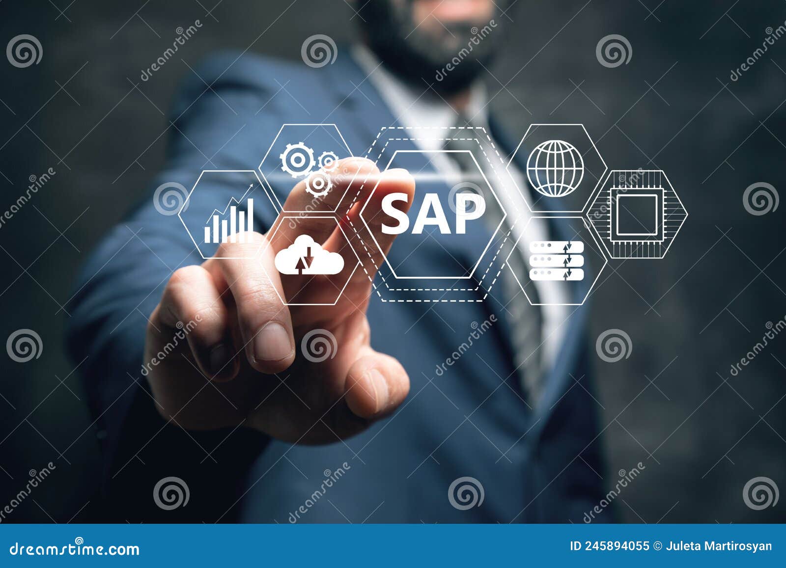 Internet, Business, Technology and Network Concept. SAP System Software ...