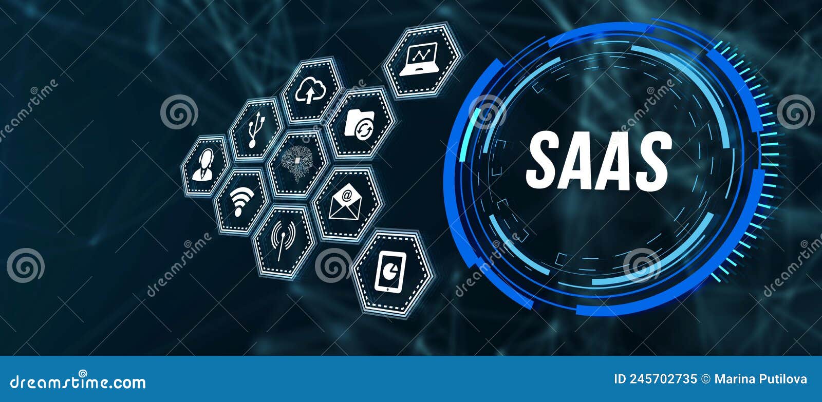 Internet, Business, Technology and Network Concept. Software As a ...