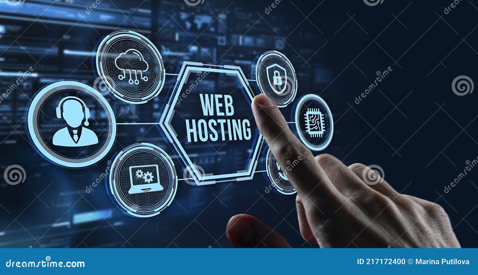 Internet, Business, Technology and Network Concept. Web Hosting Stock ...