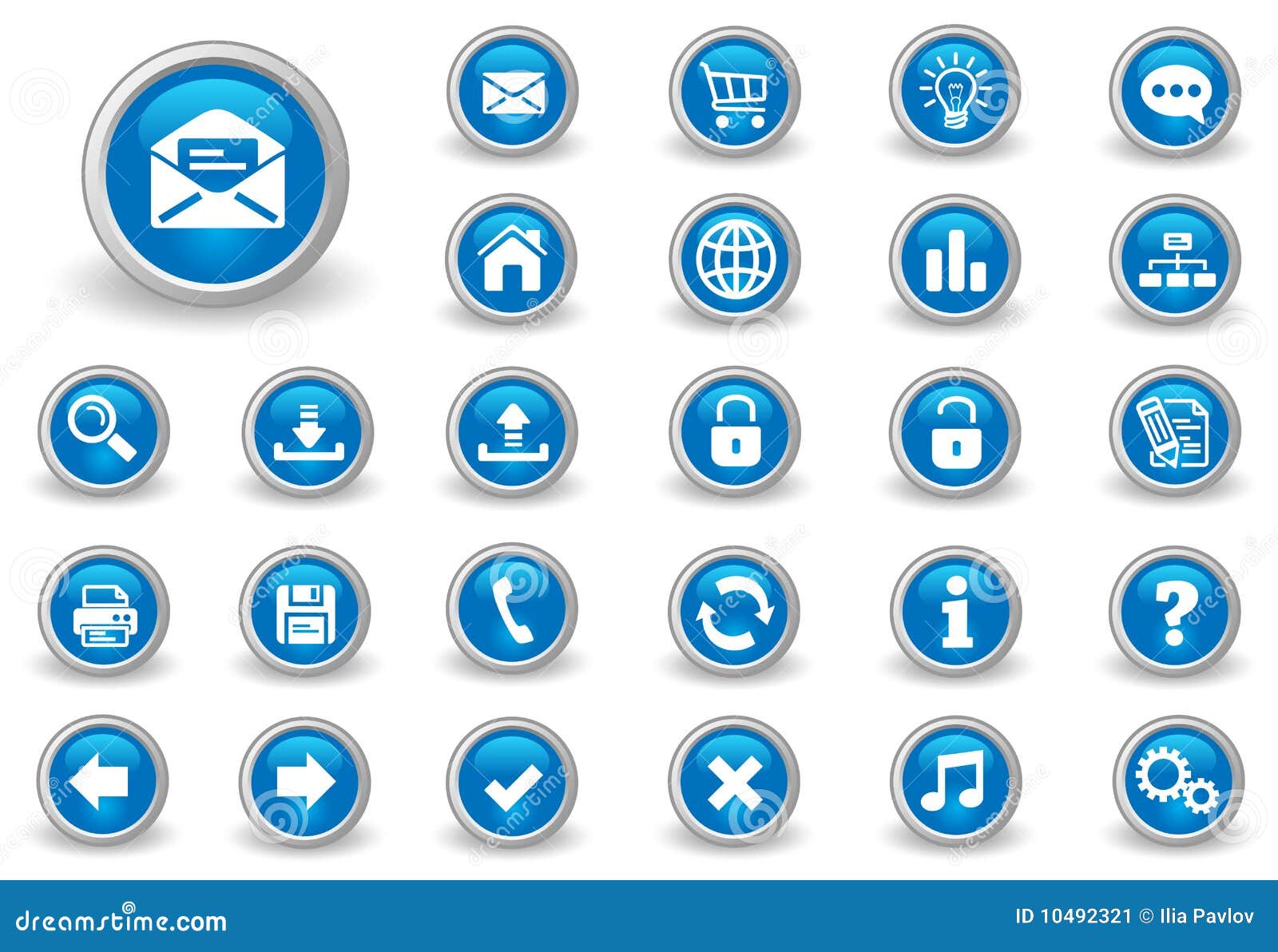 Internet buttons stock vector. Illustration of cart, icon - 10492321