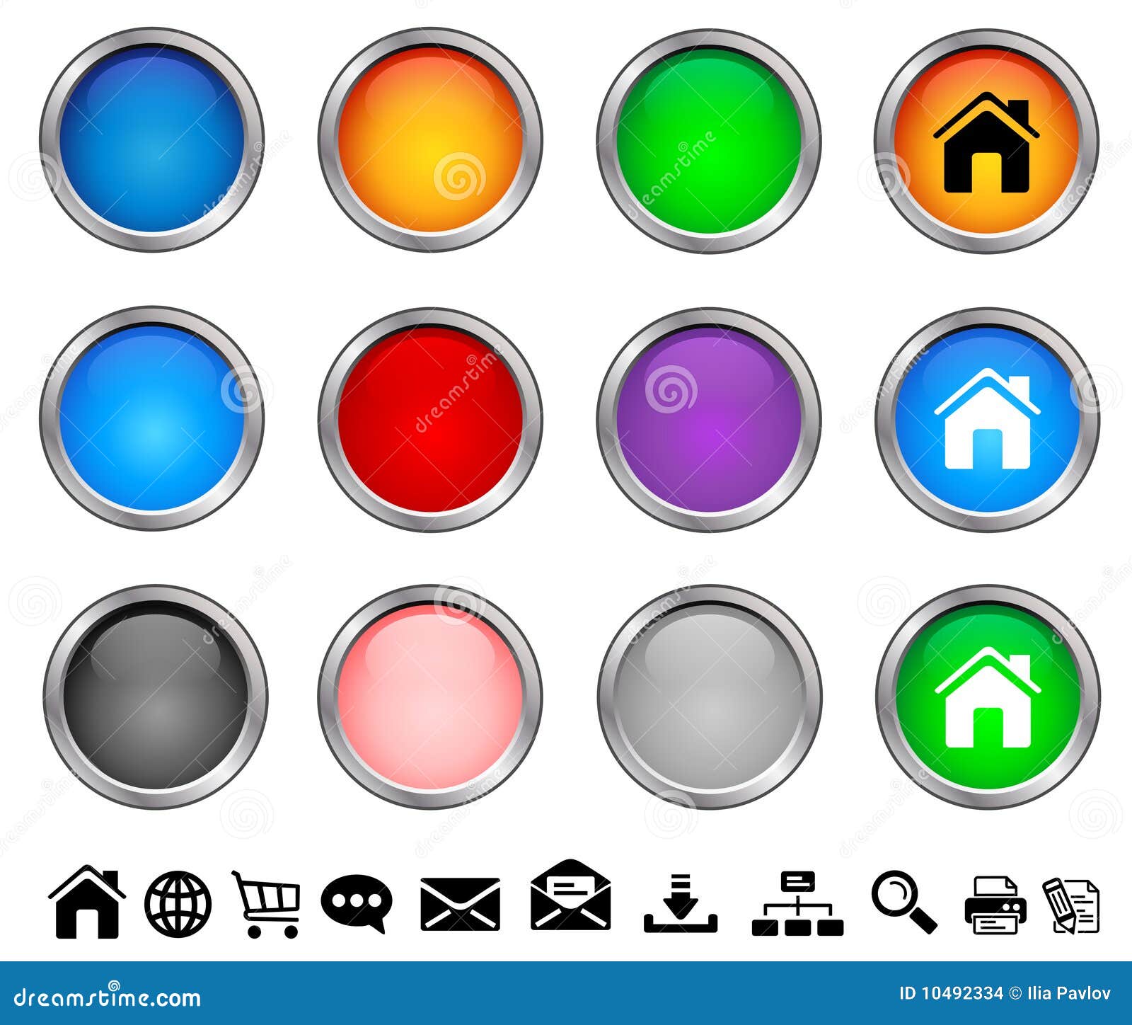 Internet buttons stock vector. Illustration of arts, cart - 10492334