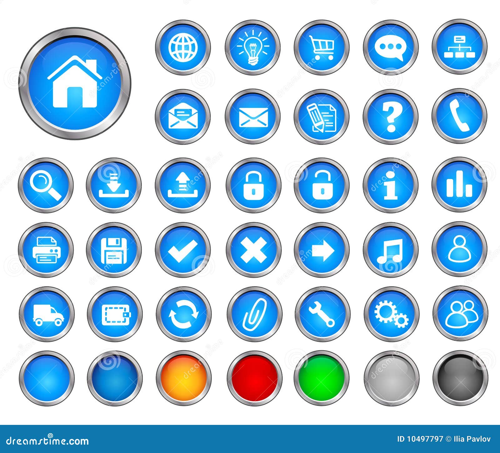 Internet buttons stock vector. Illustration of blank - 10497797