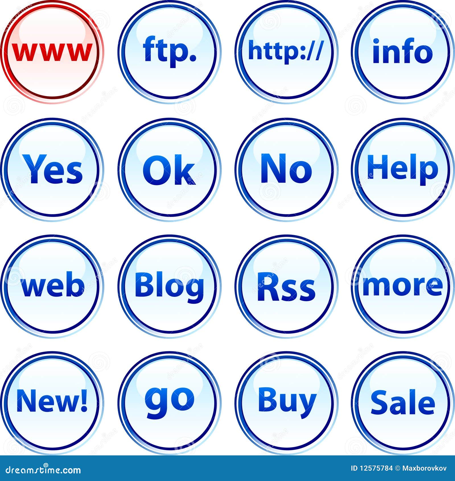 Internet buttons. stock vector. Illustration of colored - 12575784