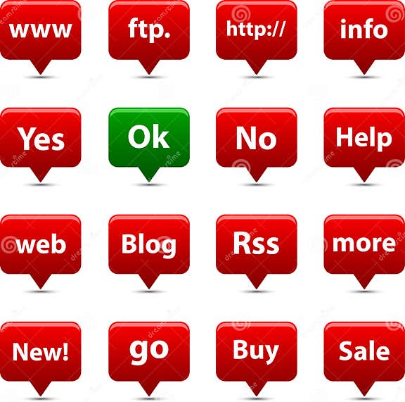 Internet buttons. stock vector. Illustration of icons - 12605663