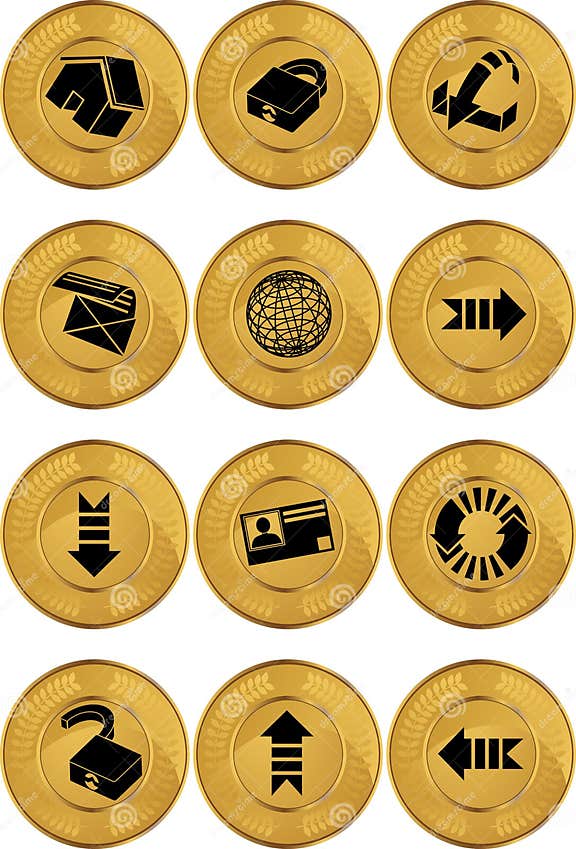 Internet Buttons - Gold Coin Stock Vector - Illustration of element ...
