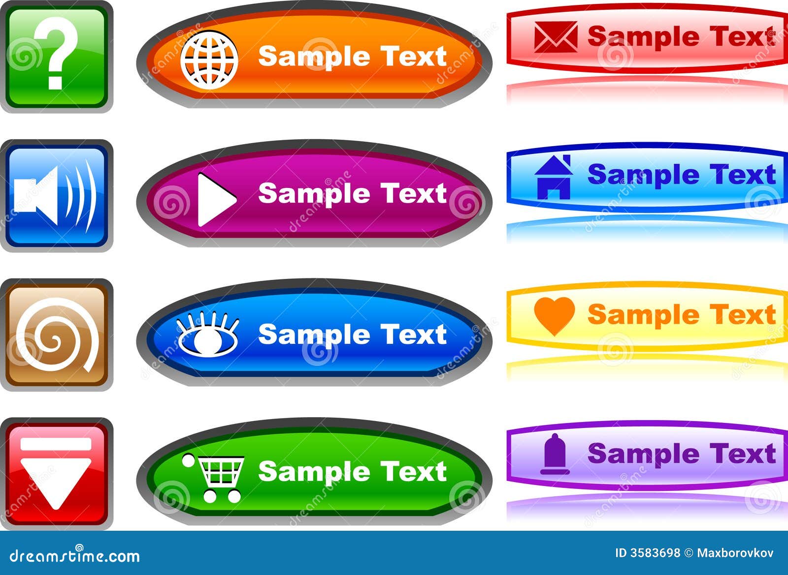 Internet buttons. [Vector] stock vector. Illustration of computer - 3583698