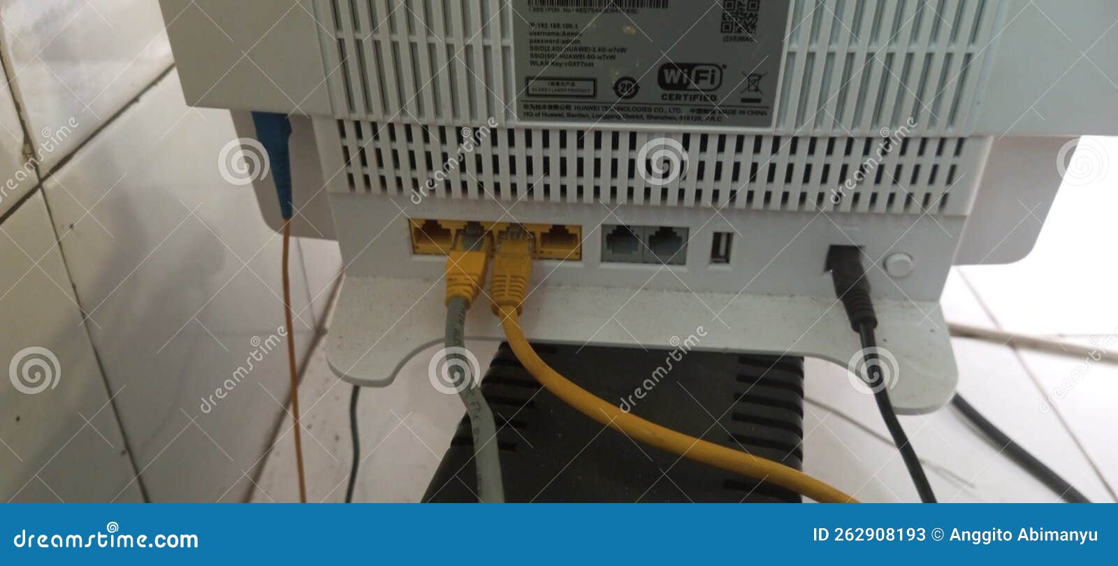 Internet Cable on Access Point Editorial Stock Photo - Image of gadget ...