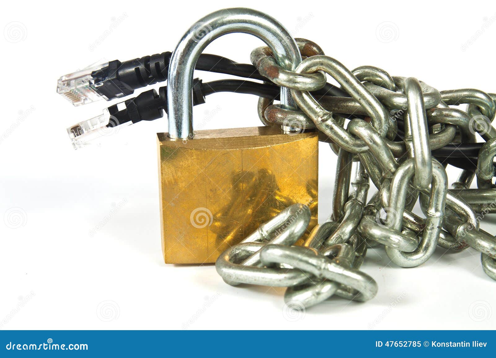 Internet cable and chain stock image. Image of chained - 47652785