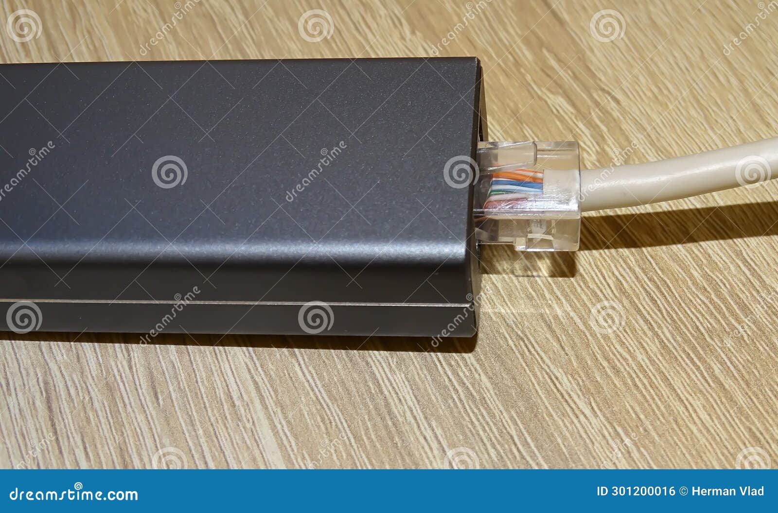 Internet Cable Connected To a Multi-functional USB-C Hub Station ...