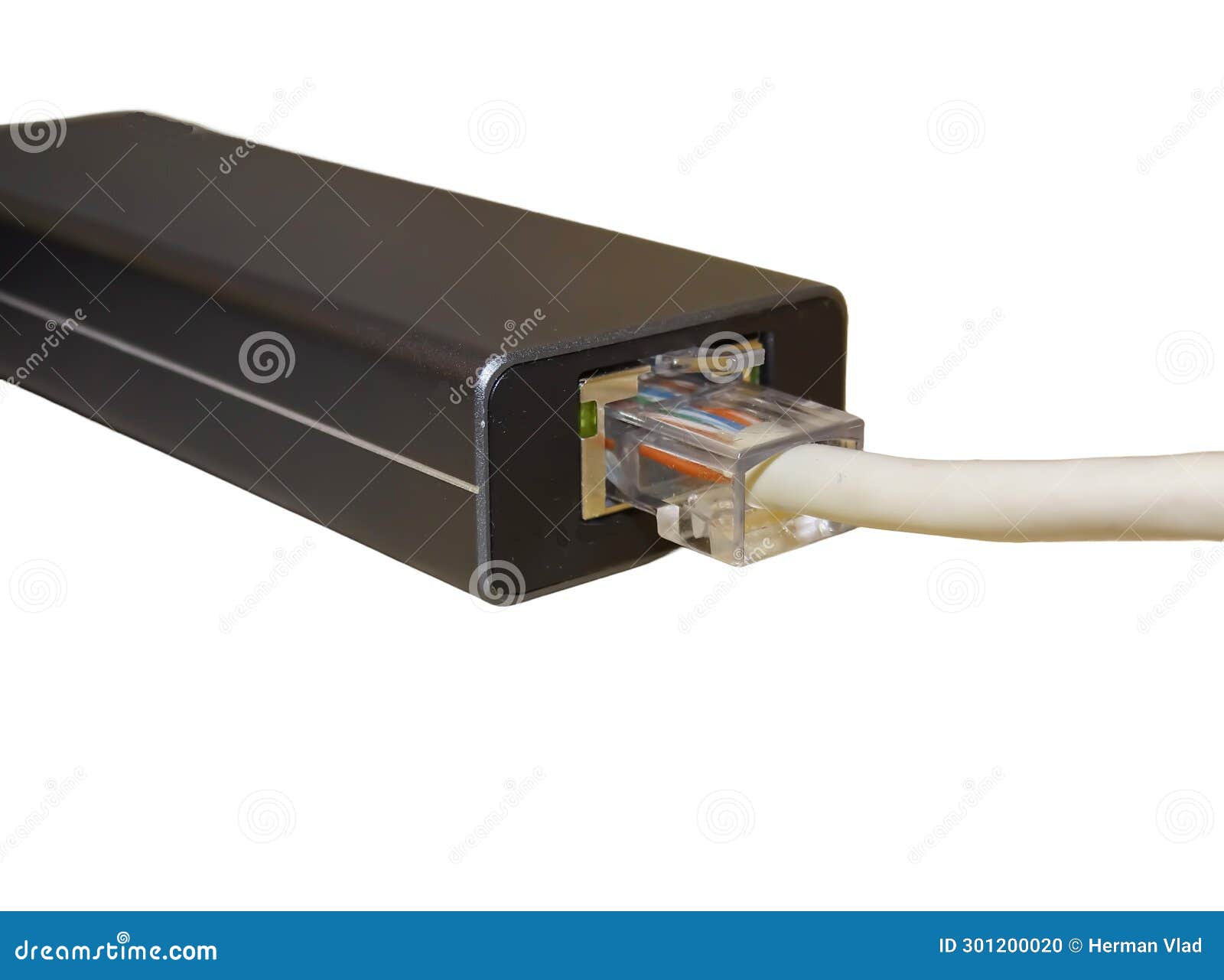 Internet Cable Connected To a Multi-functional USB-C Hub Station ...