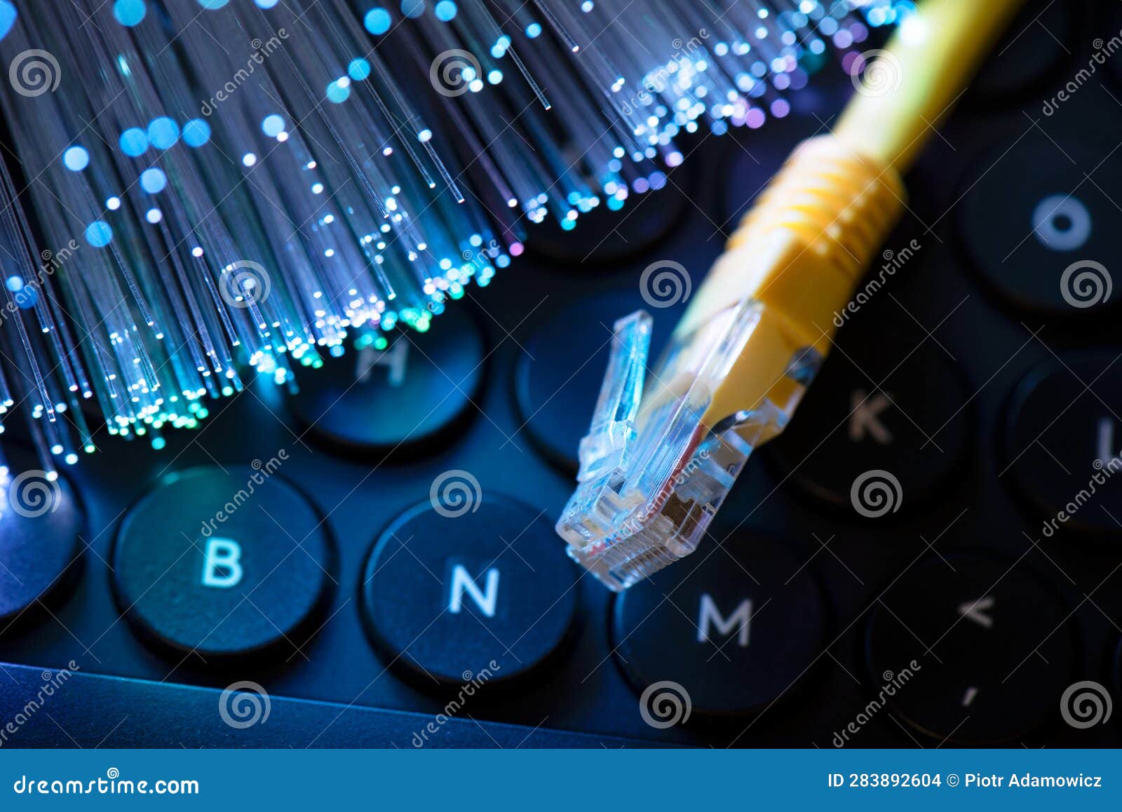 Internet Cable, Fiber Optics Concept Stock Photo - Image of background ...